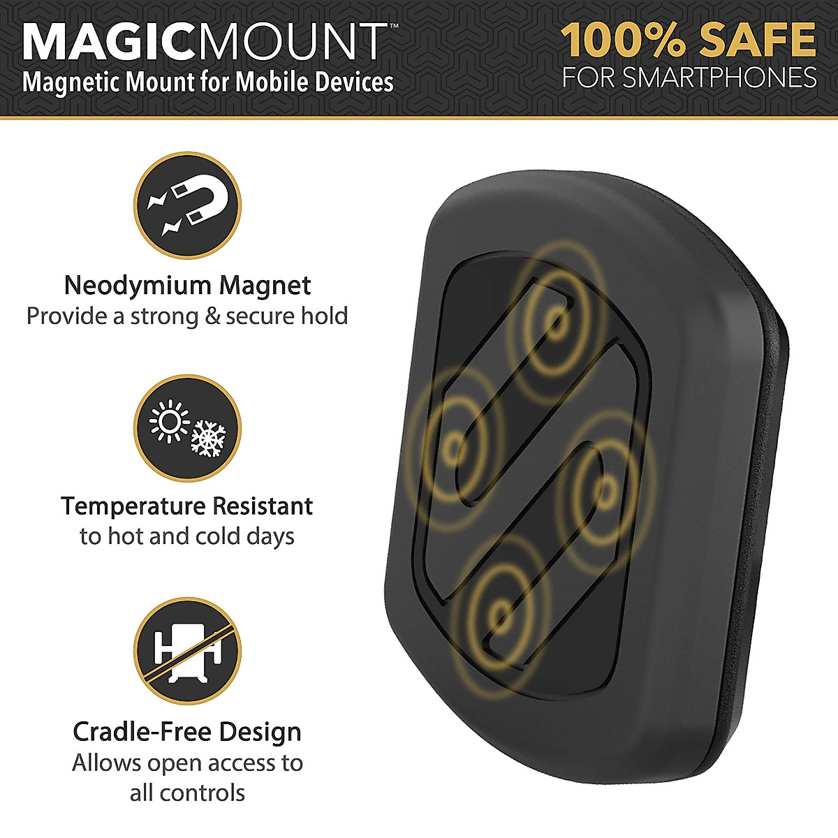 Scosche MAGDGPS MagicMount Universal Magnetic Mount Holder for Mobile Devices, Black