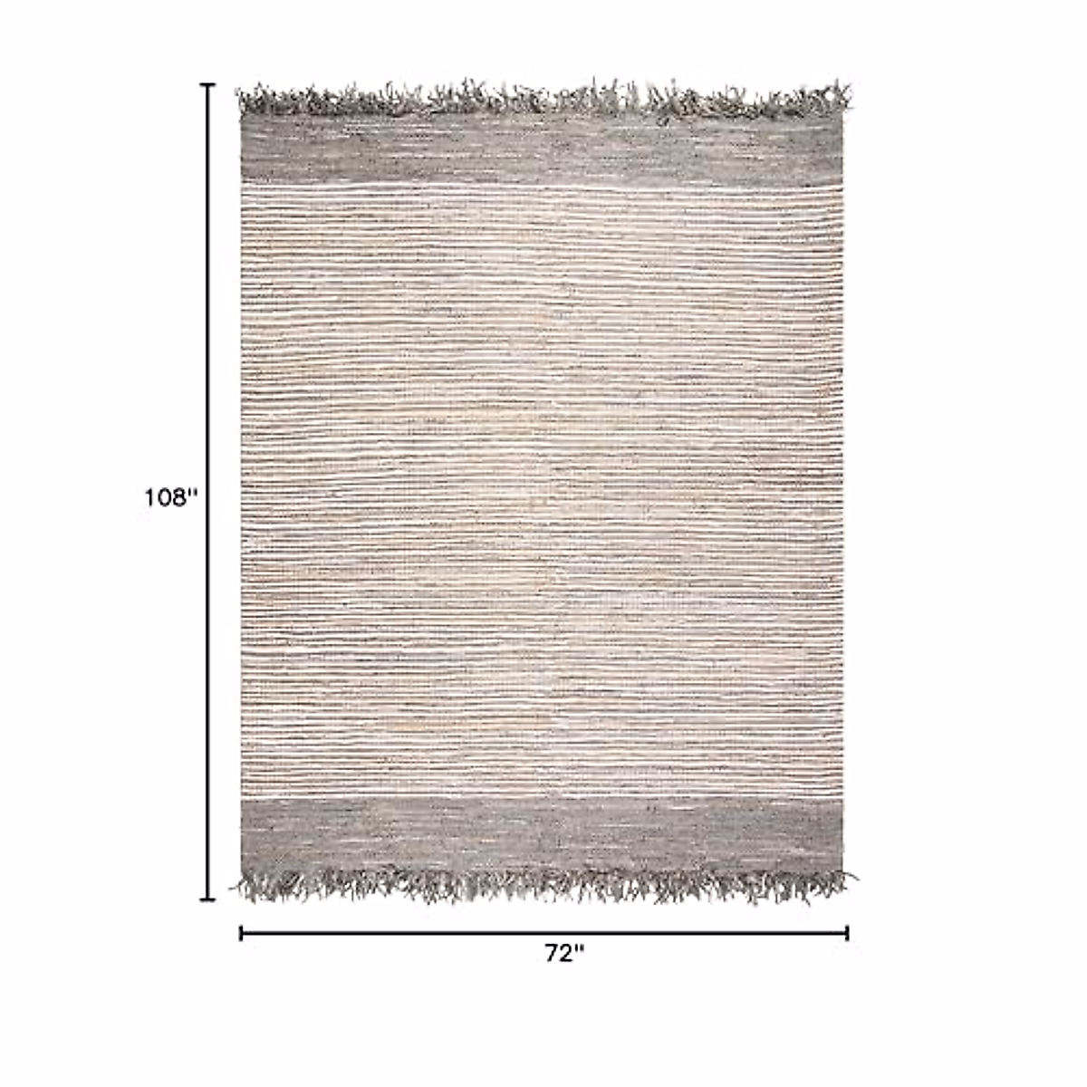 SAFAVIEH Vintage Leather Collection Area Rug - 6' x 9', Grey & Multi, Handmade Boho Fringe Leather, Ideal for High Traffic Areas in Living Room, Bedroom (VTL373A)