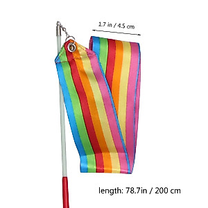 BESPORTBLE Ribbon Wand 12pcs 2 Meters Rhythmic Art Gymnastics Ribbons Gymnastics Ribbon Streamers Dancing Streamers Riband Rod for Artistic Dancing Gymnastics, Kids Dancing, Talent Shows Dance Ribbons