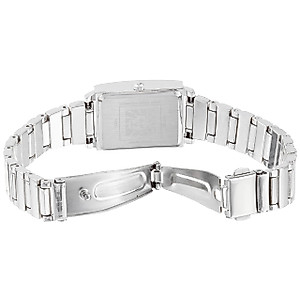 Anne Klein Women's Japanese Quartz Dress Watch with Metal Strap, Silver, 14 (Model: AK/3763SVSV)