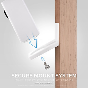 Screwless Tilted Wall Mount Kit Compatible with Wyze Cam Pan, VHB Stick On, Full Tilt & Pan Function, No Mess, No Drilling, Strong Adheasive Mount, Angled Down White by Brainwavz