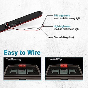 Partsam 10Pcs Red 15 Inch 11 LED Trailer Tail Light Bar Sealed Stop Turn Tail Park Third 3rd Brake Light Bar Trailer Center Light Bar for 80" or Wider Trailers DOT Certified and IP67 Submersible