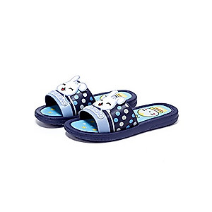 IUU Cute Little Kids Bath Slippers Non-Slip Slippers EVA House Slippers Beach Flip-Flops (Blue,Pink) (7M/18cm US Toddler, Blue)