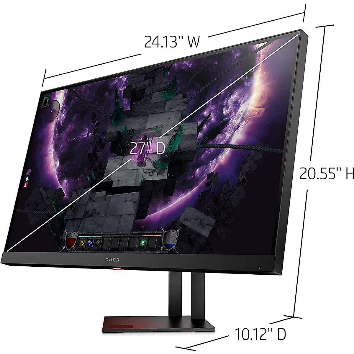 HP New OMEN 27i Monitor - 8AC94AA#ABA - 27" IPS LED QHD FreeSync, G-Sync Compatible Gaming Monitor + HDMI Cable