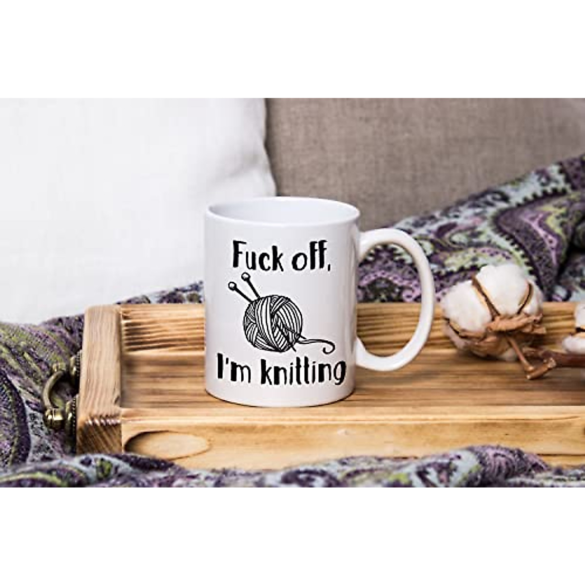 Fuck Off, I'm Knitting, Yarn Gifts, Knitting Gifts, Crocheting Coffee Mugs, Gift for Knitter, Crocheter, Wife, Mom, Grandma, Grandmother, Christmas, Birthday, Mothers Day Gifts