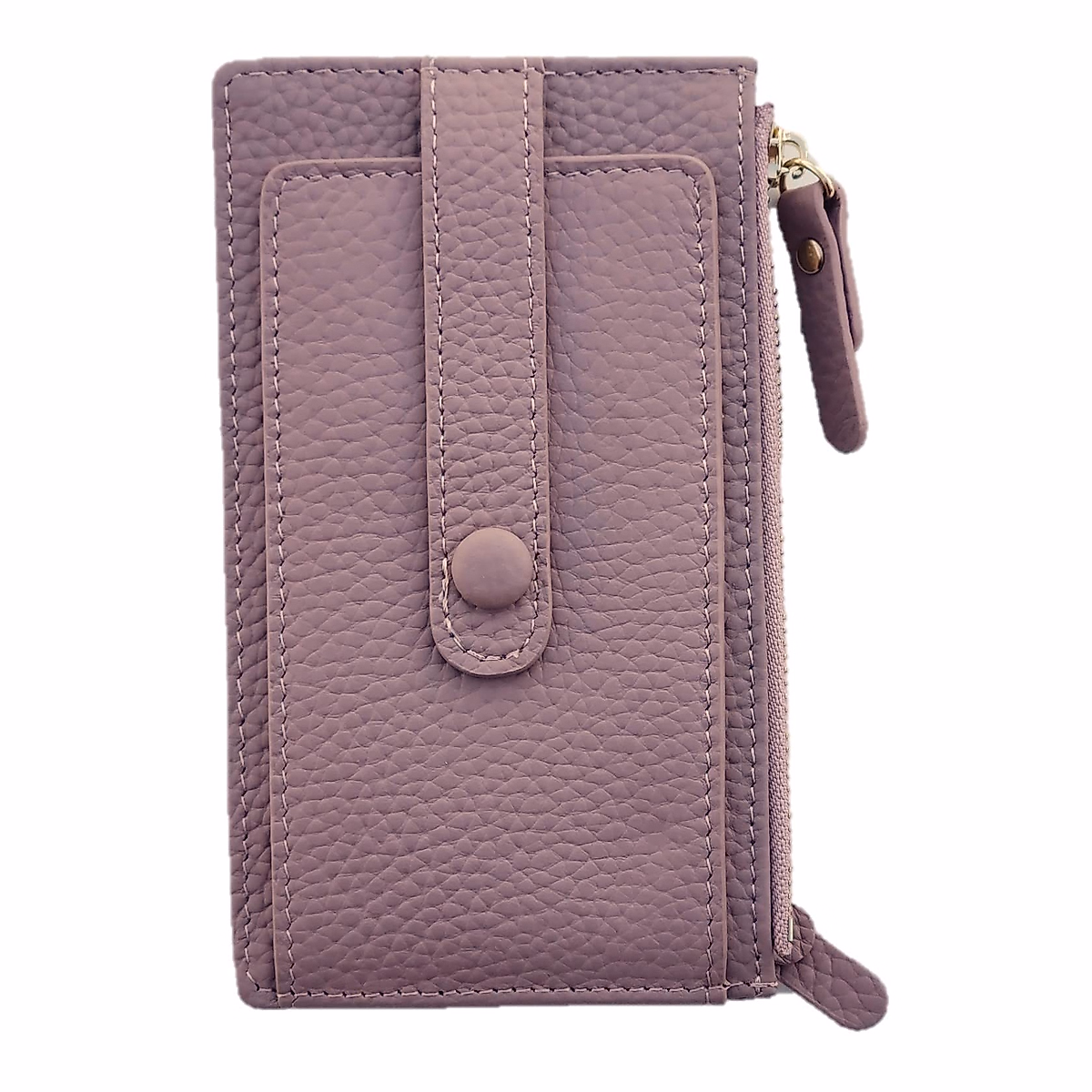 Genuine Leather Women's Slim Wallet Thin Small Purse Bifold ID Card Holder (D2 Dusty Pink)