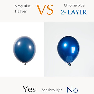 Kozee Chrome Blue Double-Stuffed Balloons different sizes 52 PACK 18+10+5 inch Metallic Navy Blue balloon Garland kit For 2023Graduation Wedding Birthday baby shower anniversary decorations