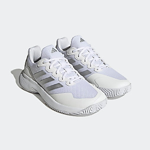 adidas Women's GameCourt 2 Sneaker, White/Silver Metallic/White, 7