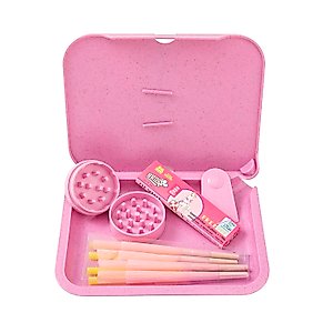 4-Pack Grinder And Tray Set, Grinder Kit and Accessories(Pink)