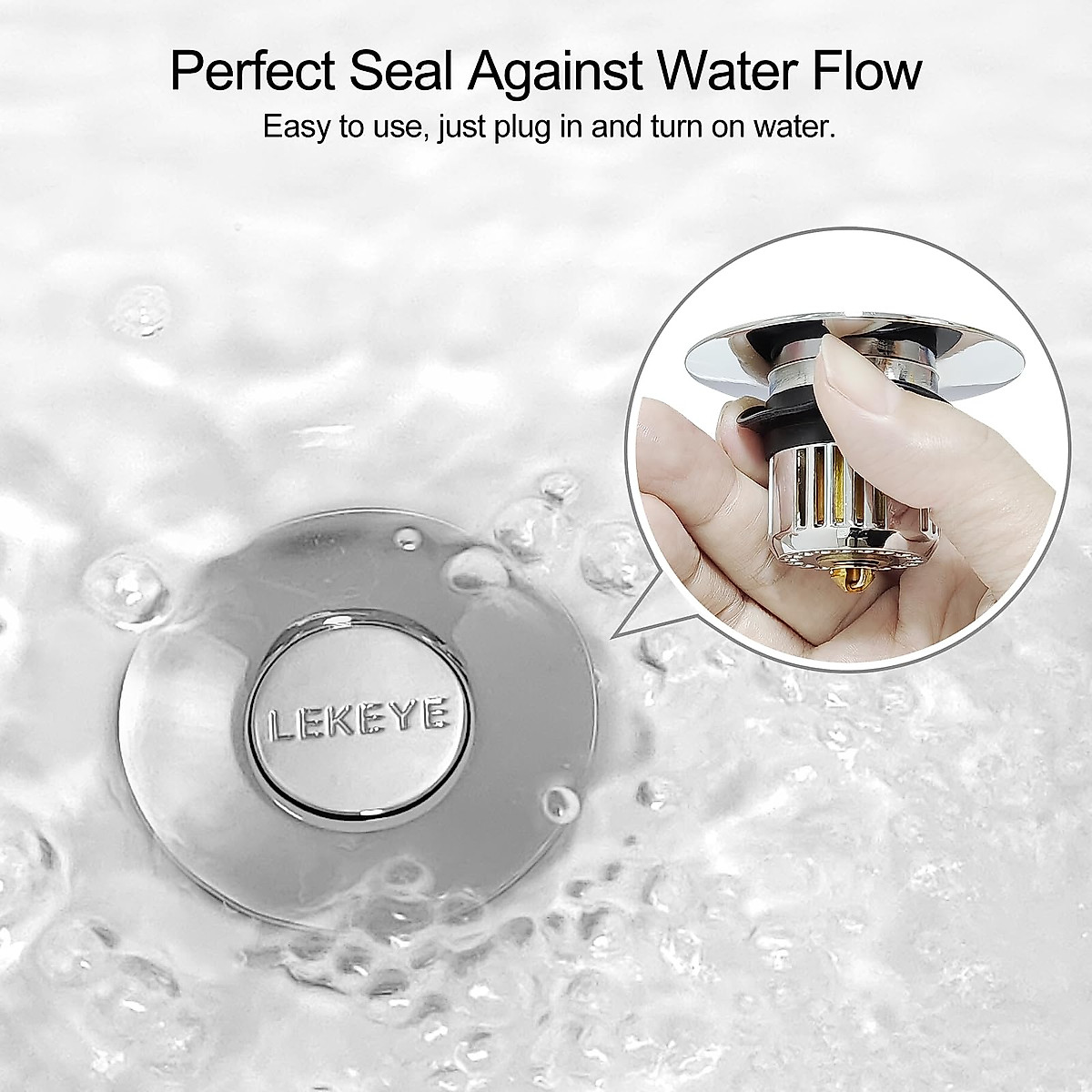LEKEYE Shower Drain Hair Catcher | Bathtub Stopper | Pop Up Bathroom Sink Stopper | Drain Plug with Filter Hair Catcher