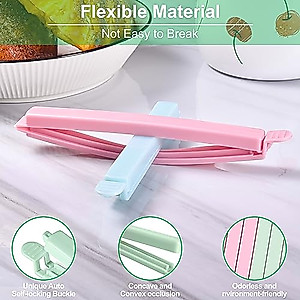 30 Pack Bag Sealing Clips for Food Package, Resealable Chip Clips Food Bag Sealers for Food Storage Snack Bags - Washable, Freeze-Resistant, and Microwave Safe(6 in, 4.8 in)