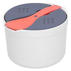 Duokon Microwave Rice Cooker,Microwave Rice and Pasta Cooker with Rice Spoon Easy Cooking or Reheating Set, Red