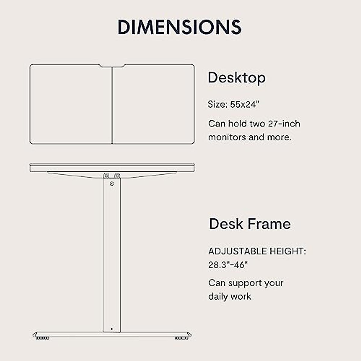 SANODESK Standing Desk Adjustable Height, 55x24 Inch Stand up Desk for Home Office Computer Desk with Memory Preset(55x28 Joint Boards,Maple)