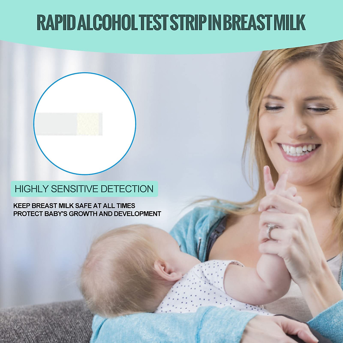 25pcs Breastmilk Test Strips Accurate Fast Detect with Bottle for Mother-Breastmilk Alcohol
