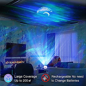 KEDEMAS Star Projector with APP and Remote Control, Galaxy Projector for Bedroom with Music Speaker, Night Lights Projector for Kids Adults with Control Timer, Room Decor/Birthday/Party/Ceiling,White