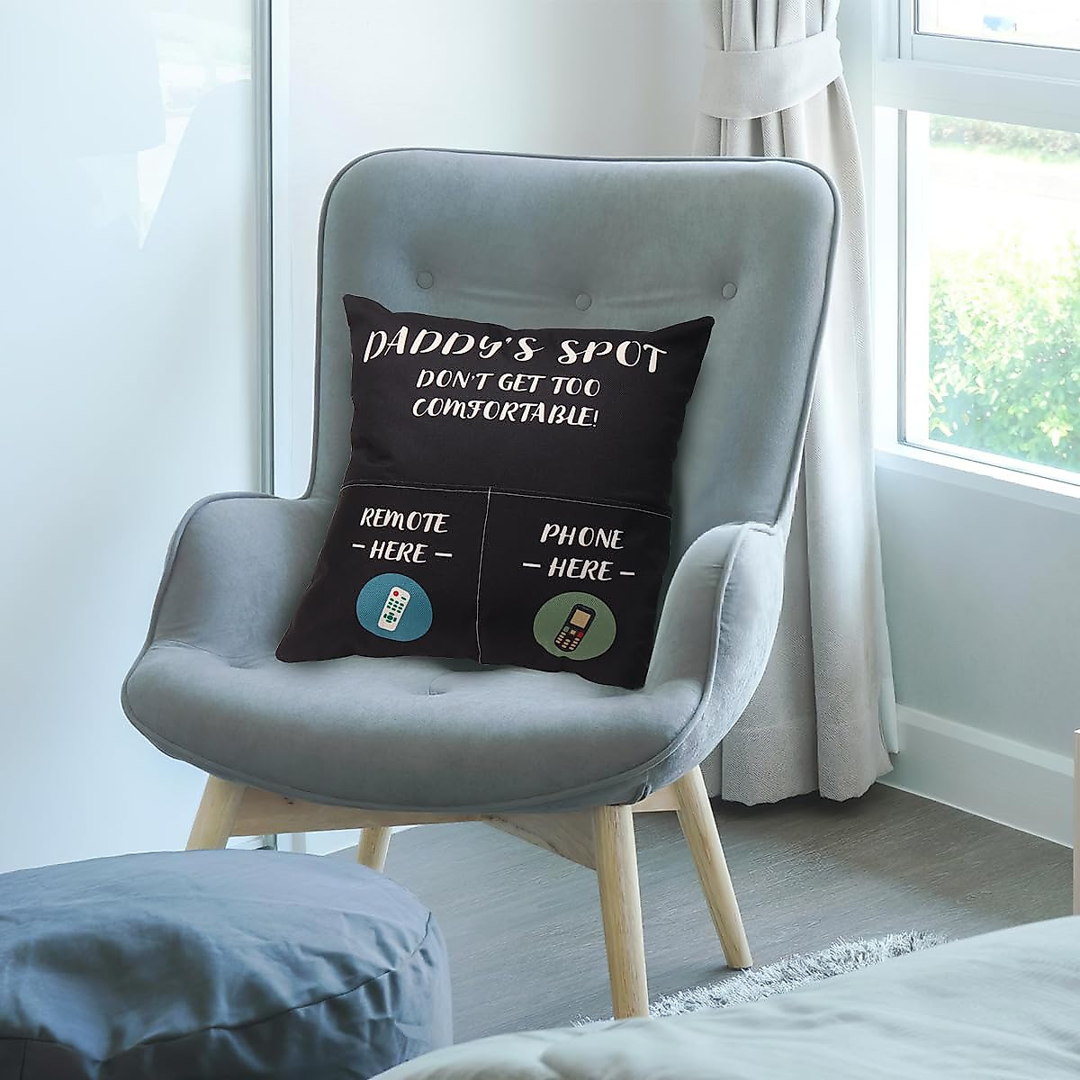 Daddy's Spot Tumbler & Pillow Cover - Best Dad Ever Gift from Daughter, Son or Kids - New Dad, Stepdad, Daddy Definition - Christmas, Birthday, Father's Day, New Baby Gifts
