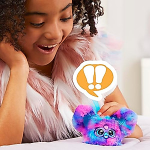 Furby Furblets Luv-Lee Mini Friend, K-Pop Music, Speaks Only Furbish, Electronic Plush Toys for Girls & Boys, Interactive Pets, Purple & Blue, Easter Basket Stuffers, 6+
