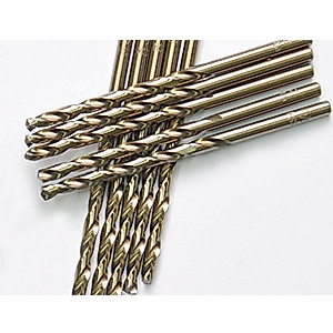 0XTUL 10PCS,3/32",HSS General Purpose Heavy Duty Cobalt Jobber Twist Drill Bits,ideal for drilling on mild steel, copper, Aluminum, Zinc alloy etc.