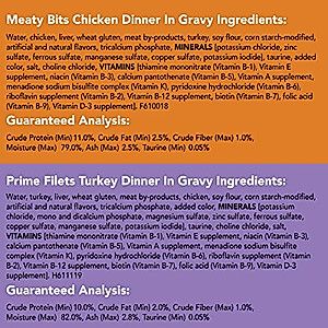 Purina Friskies Gravy Wet Cat Food Variety Pack, Poultry Shreds, Meaty Bits & Prime Filets - (32) 5.5 Oz. Cans