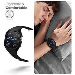 SURITCH Sport Band Case for Apple Watch Ultra 2/ Apple Watch Ultra 49mm, 2-in-1 Soft Silicone Wristbands with Bumper Protective iWatch Case Cover for Men Women, Black