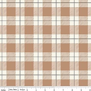 Riley Blake Flannel Adventure Brown Plaid Fabric by The Yard