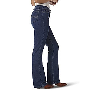 Wrangler womens Real Wrangler Classic Fit Mid Rise Boot Cut jeans, Casted Blue Indigo, 12 1 US