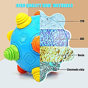 Toddlers Baby Music Shake Ball Toy- VANLINNY Bumble Ball for Babies,Dancing Bumpy & Interactive Sounds Crawl Ball Toy, Best Bouncing Sensory Learning Ball Gift Toys for 3+ 4 5 Year Old Boys&Girls.