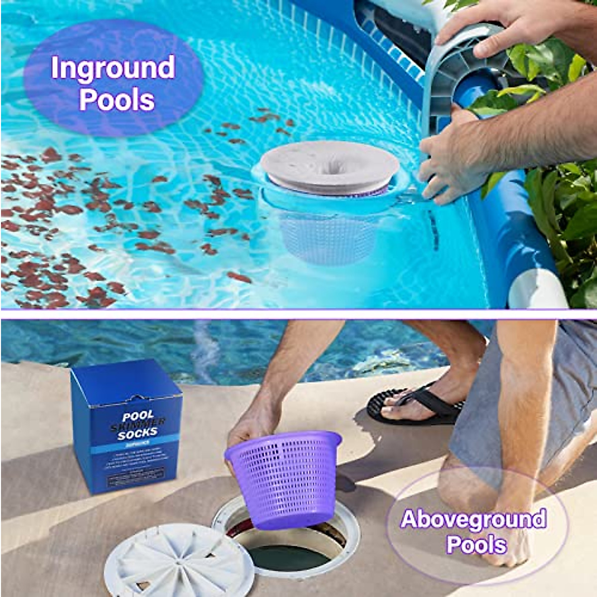 30-Pack of Pool Skimmer Socks, Ultra Fine Mesh Filter Sock Net for Skimmer Baskets, Skimmers Cleans Debris and Leaves for In-Ground and Above Ground Pools