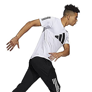 adidas mens Floral 3 Bar Tee White Large