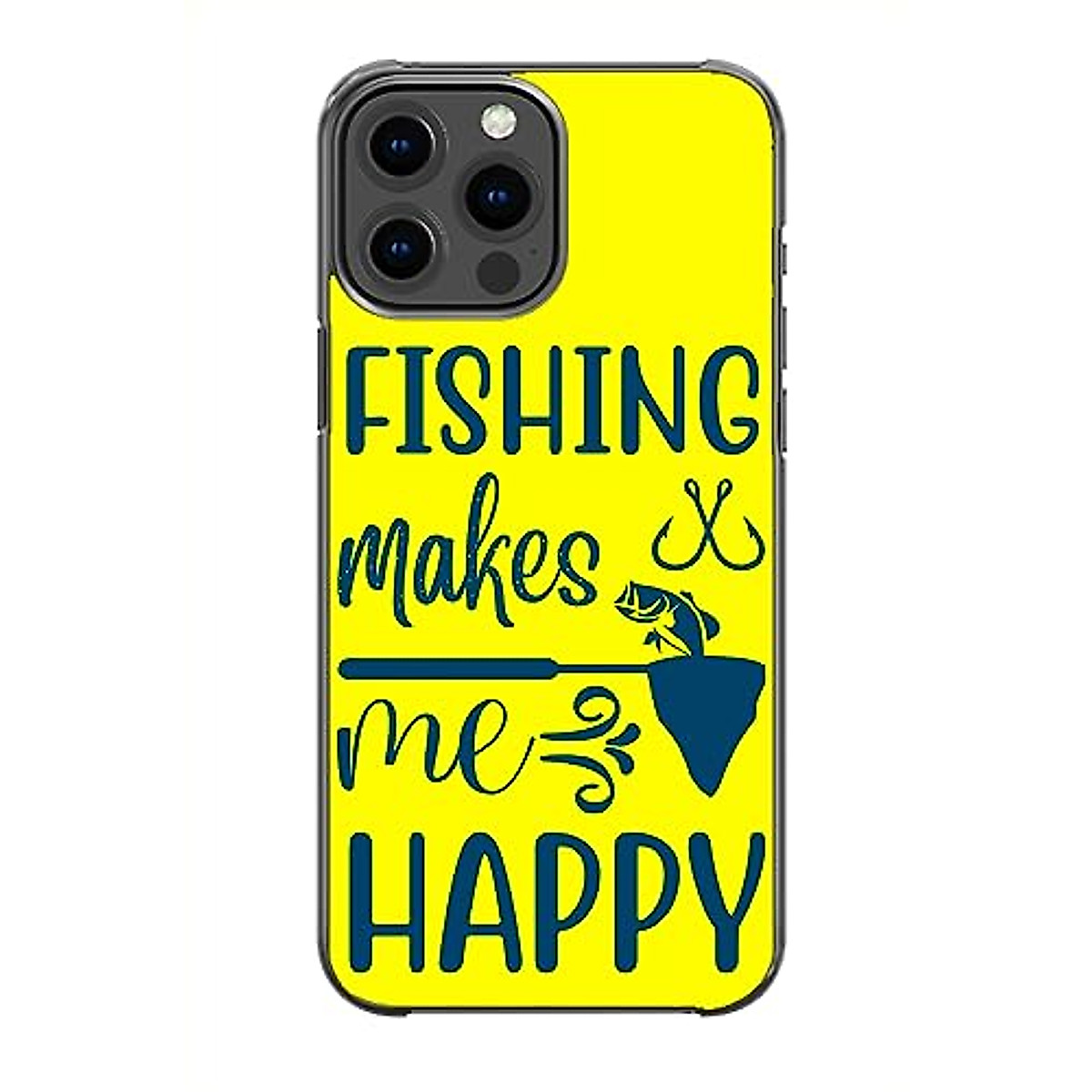 Fishing Makes Me Happy Sarcastic Funny Fishing Lover Pattern Art Design Anti-Fall and Shockproof Gift iPhone case (iPhone 5/5s/5se)