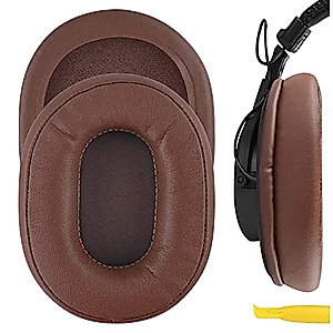 Geekria QuickFit Replacement Ear Pads for Sony MDR-7506, MDR-V6, MDR-CD900ST Headphones Ear Cushions, Headset Earpads, Ear Cups Cover Repair Parts (Brown)