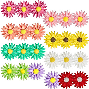 24 Pieces Fridge Magnets Daisy Flower Refrigerator Magnets Colorful Flower Fridge Magnets for Whiteboard Refrigerator Office Photo Cabinet Bulletin Board Decoration (Daisy)