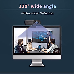 BHVXW Webcam 4K UHD 3840 * 2160P Web Cam 800W Pixels Computer Camera 120° Wide Angle Web Camera Microphone