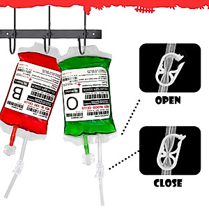 Kannove Halloween Blood Bags for Drinks 20 Pack,Reusable Iv Pouches with Syringe & Clips,Halloween Vampire Spooky Party Favors Supplies for Kids & Adults,Decorations for Nurse Graduation Birthday Bar