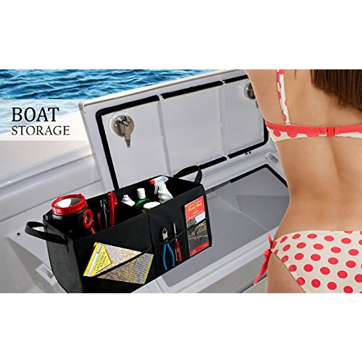 Handy Laundry Fold Away Car Trunk Organizer, Black, 22" x 10" x 11", Non-slip Fastener secures to your trunk and prevents sliding, Prevent items from rolling around or shifting in your trunk