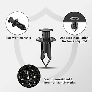 Alpha Rider 100pcs 8mm Fender ATV Push Retainer Clips Fastener for Honda Suzuki Kawasaki Polaris Sportsman Rangers Rzr Replace 7661855