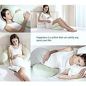 Oternal Pregnancy Pillows for Sleeping, Maternity Pillow for Pregnant Women, Body Pillow with Latex Filling, Wedge Pillow for Sleeping, Hips, Back Support with Removable Cover