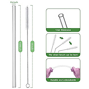 6 Pack Replacement Straws Compatible Stanley 30oz 40oz Tumbler, Plastic Clear Reusable Straws with Cleaning Brush/Straw Tips Cover for Stanley Adventure Travel Tumbler Stanley Cup Accessories (clear)