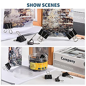 25 Pack Medium Binder Clips Paper Clamps for Paper, Universal Black Paper Clips of for Home, Office and School Use, Medium Size (1.25 Inch)