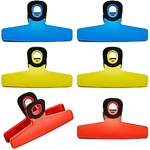 6 Pack 5.4 Inch Large Chip Clips, Heavy Duty Food Snack Chip Bag Clips, Jumbo Seal Air Tight Hanging Grips for Home Storage