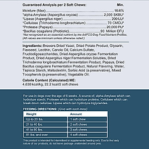 Digestive Enzymes with Probiotics for Dogs - 120 Soft Chews - Supports Healthy Digestive Tract, Helps Nutrient Absorption, Food Digestion, and Health Maintenance