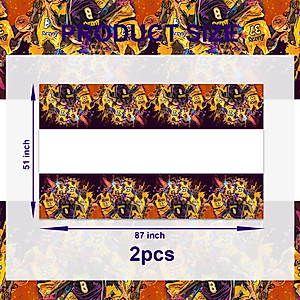 Chuntianli 2pcs Lakers Tablecloth Disposable Tablecover Birthday Party Supplies and Decorations for Kid Boy Baby Shower Rectangle Tables 70"X42",2 Pack