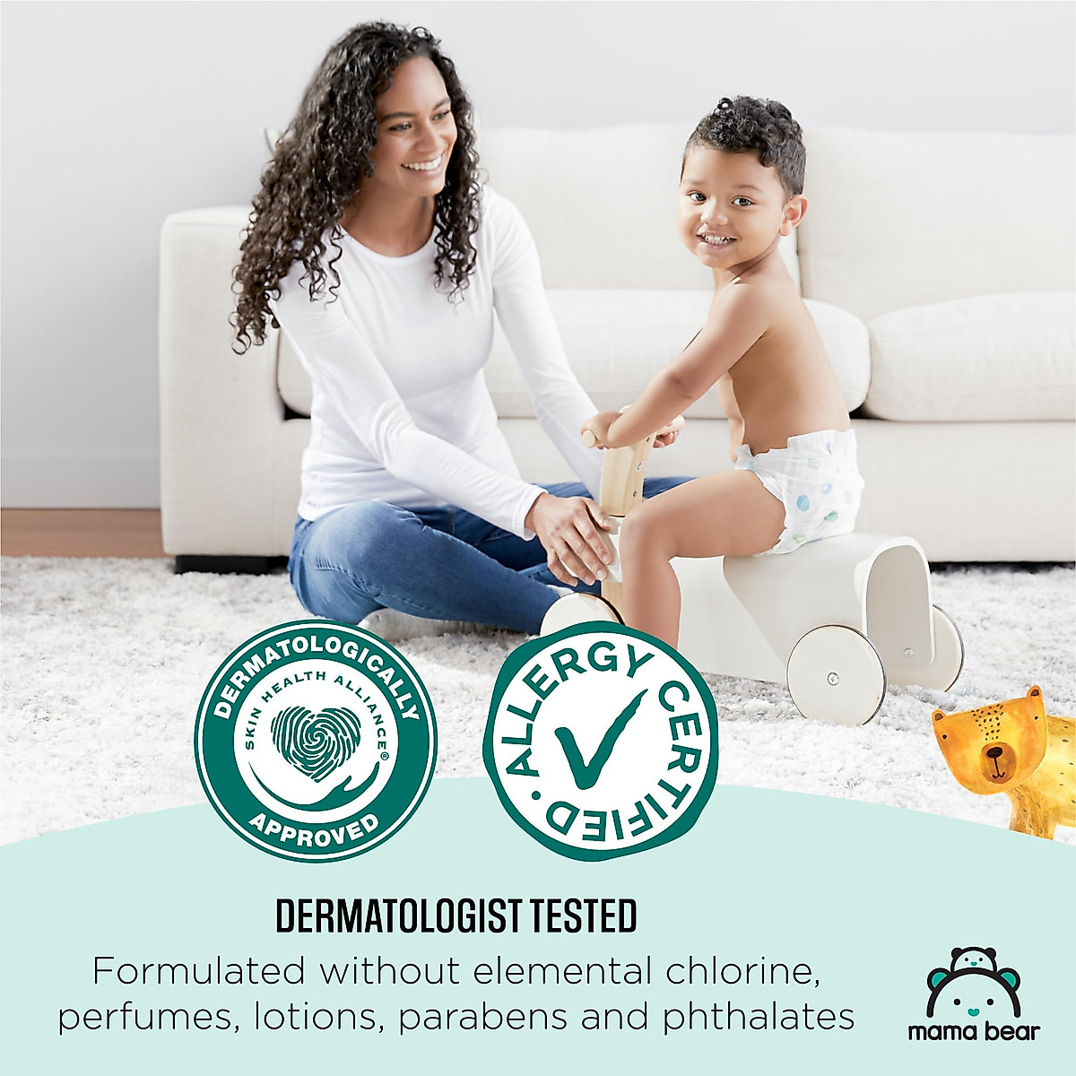 Amazon Brand - Mama Bear Gentle Touch Diapers, Hypoallergenic, Size 4, 148 Count (4 packs of 37)