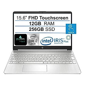2021 Newest HP 15.6 FHD IPS Touchscreen Laptop,10th Gen Intel Quad-Core i7-1065G7 (Up to 3.9GHz), Iris Plus Graphics, 12GB RAM, 256GB SSD, Webcam, HDMI, USB-C, WiFi, Windows 10 Home+ AllyFlex Mouspad