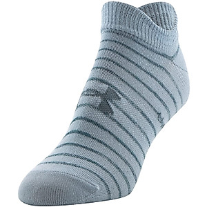 Under Armour Women's Essential 2.0 Lightweight No Show Socks, 6-Pairs, Illusion Green Assorted, Medium