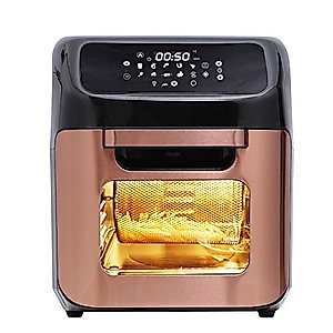Fit Choice 12.7 Quart 10 in 1 XLarge Capacity Air Fryer Oven, 10 Accessories, 10 Easy Presets W/ Digital Touch Screen Controls & Integrated Digital Temperature Probe, Advanced Program, Sear, Stage, Pr