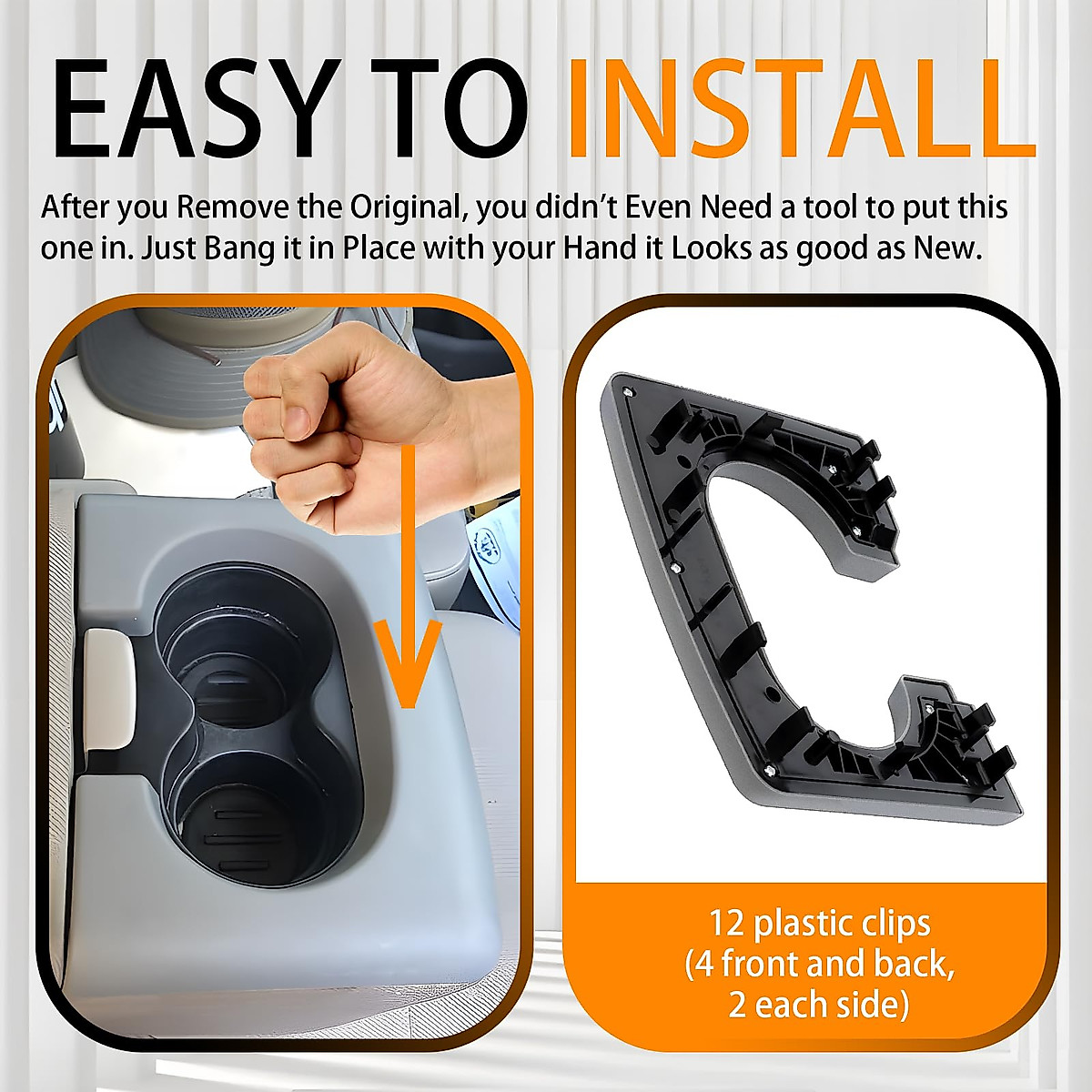 Center Console Cup Holder Replacement Pad Compatible with Ford F-150 2004-2014 Center Console Parts Gray Center Console Cupholder Replacement Pad (Gray)