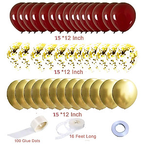 Graduation Party Decorations Maroon Gold 2023/Burgundy Gold Fall Birthday Party Decorations for Women Fall Balloons/Fall Party Decorations/Fall in love Bridal Shower Decorations