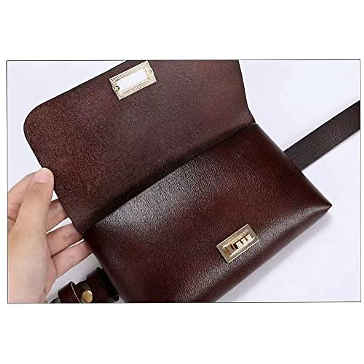 Fashion Belt for Women`s Dress and pants with Removable Mini Waist Bag, Cell Phone Pocket (Coffee), 43 inch