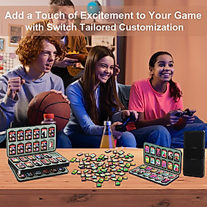 TATMOHIK Game Card Case for Nintendo Games or Micro SD Cards， Switch Game Card Holder for Nintendo Switch Card Holder with 24 Nintendo Eshop Gift Card and 24 Micro SD Card Slots(Black，24slots)